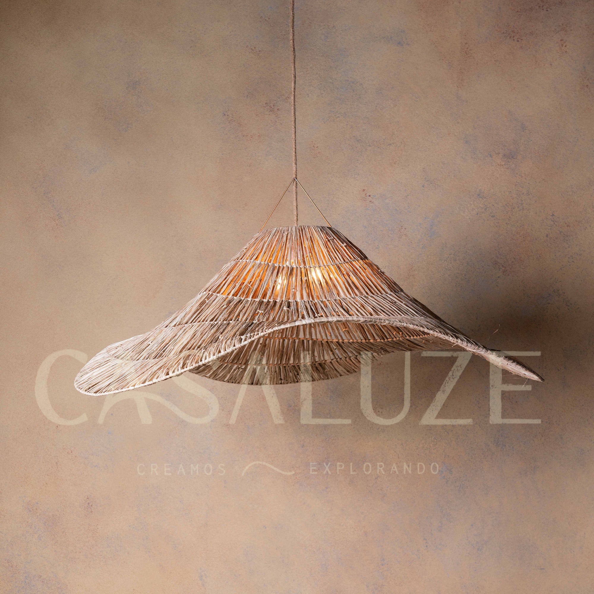 Lámpara Colgante Mantarraya XL Fibra Natural – Casaluze