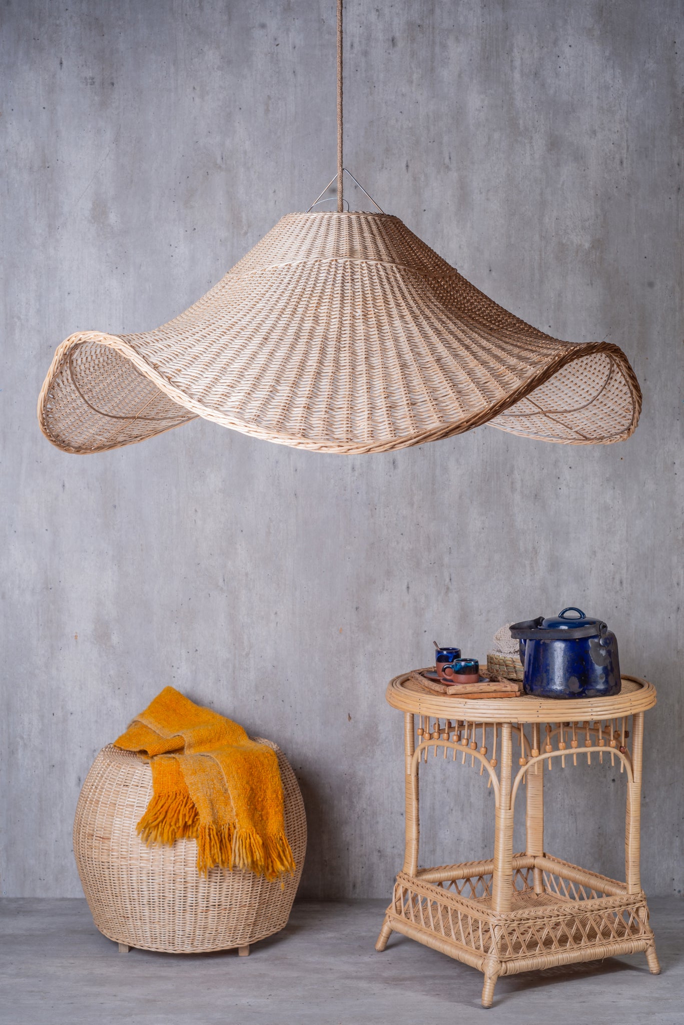 Lámpara Colgante Mantarraya Natural XL – Casaluze Deco